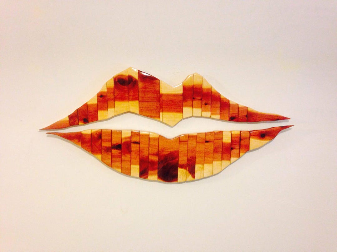 Eastern Red Cedar Wood Lips Wall Decor, Rustic Handmade Art - Etsy