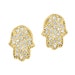 White Gold Hamsa Earrings, Diamond Hamsa Earrings, Hamsa Stud Earrings, Gold Studs, Diamond ...