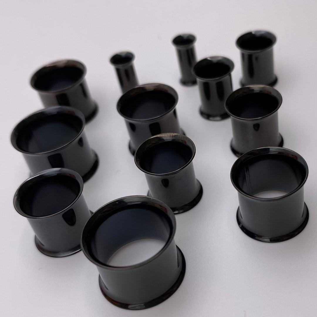 Double Flare Black Tunnels, Tunnel Blanks for Jewelry Making, Tunnels ...
