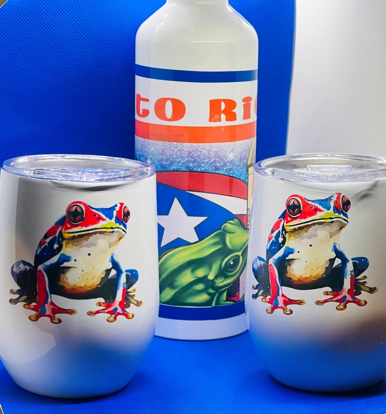 Puerto Rico Theme Liquor Storage Bottle 26 Oz and Tumbler Set 12 Ounce ...