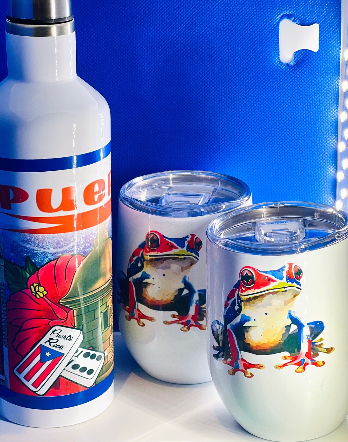 Puerto Rico Theme Liquor Storage Bottle 26 Oz and Tumbler Set 12 Ounce ...