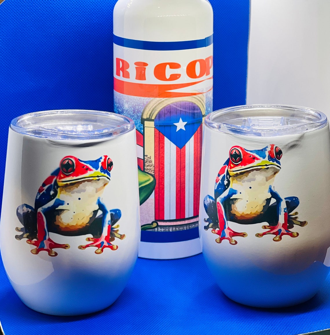 Puerto Rico Theme Liquor Storage Bottle 26 Oz and Tumbler Set 12 Ounce ...
