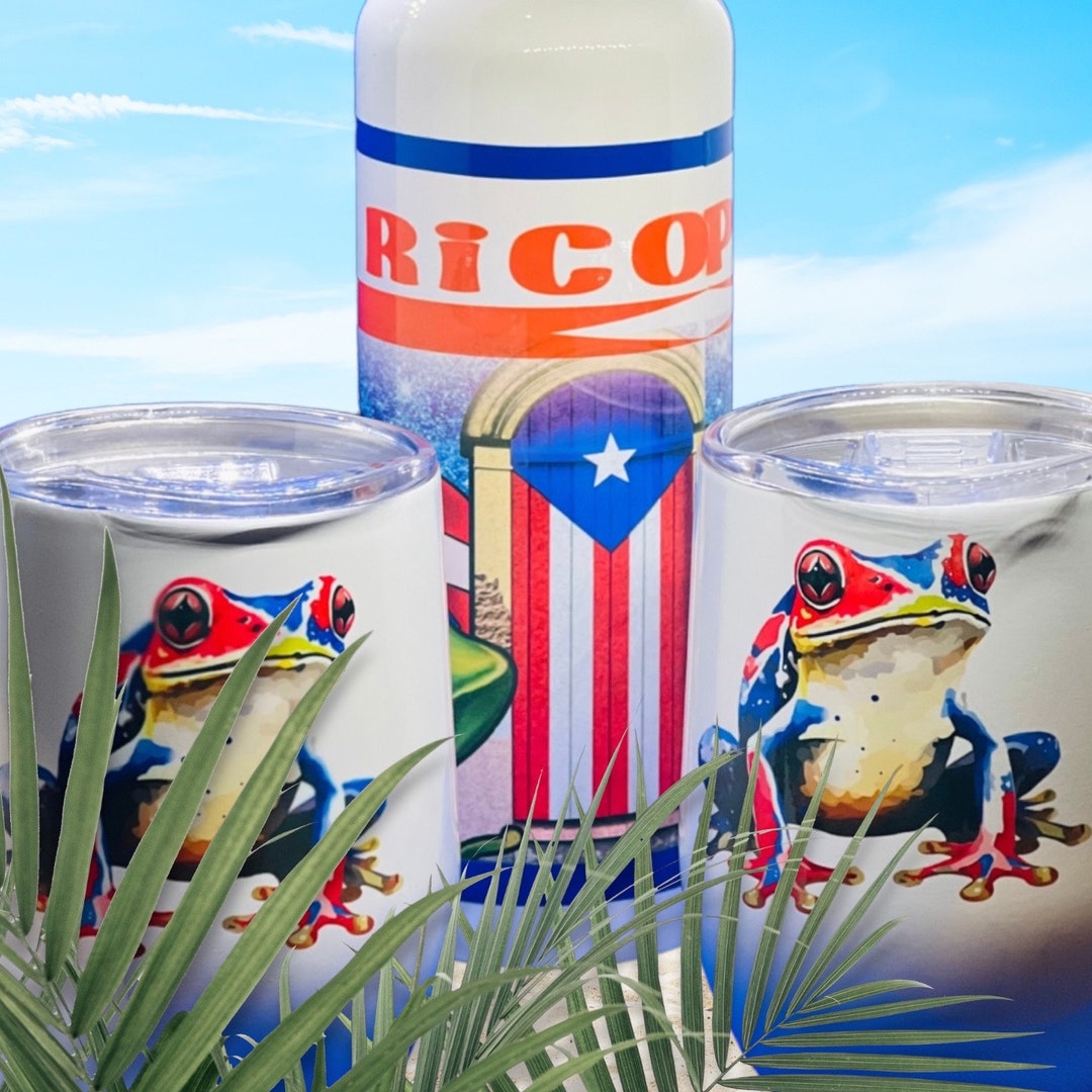 Puerto Rico Theme Liquor Storage Bottle 26 Oz and Tumbler Set 12 Ounce ...