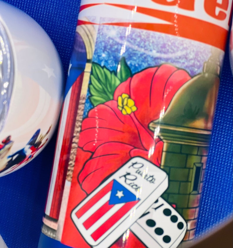 Puerto Rico Theme Liquor Storage Bottle 26 Oz and Tumbler Set 12 Ounce ...