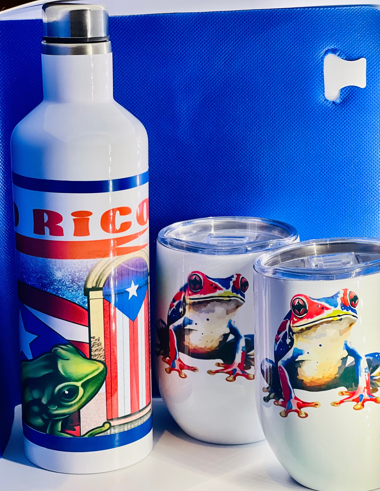 Puerto Rico Theme Liquor Storage Bottle 26 Oz and Tumbler Set 12 Ounce ...