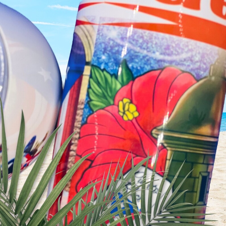Puerto Rico Theme Liquor Storage Bottle 26 Oz and Tumbler Set 12 Ounce ...