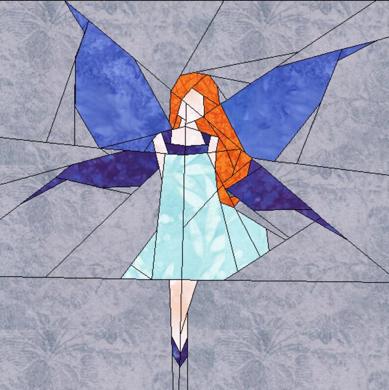 Paper Pieced Fairy 12" Quilt Block DIGITAL PATTERN Download and Print ...