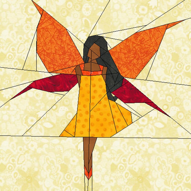 Paper Pieced Fairy 12" Quilt Block DIGITAL PATTERN Download and Print ...