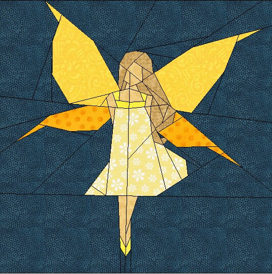 Paper Pieced Fairy 12" Quilt Block DIGITAL PATTERN Download and Print ...