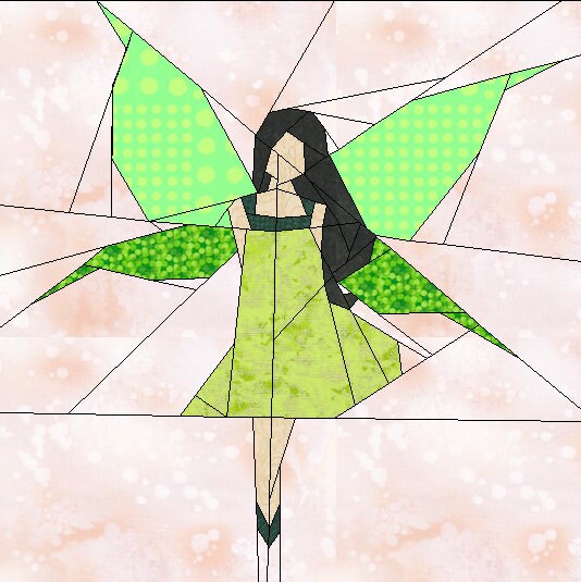 Paper Pieced Fairy 12" Quilt Block DIGITAL PATTERN Download and Print ...