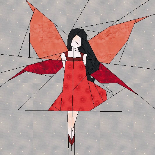 Paper Pieced Fairy 12" Quilt Block DIGITAL PATTERN Download and Print ...
