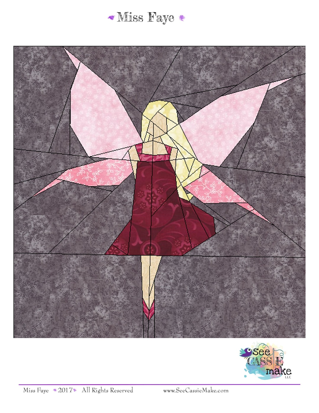 Paper Pieced Fairy 12" Quilt Block DIGITAL PATTERN Download and Print ...