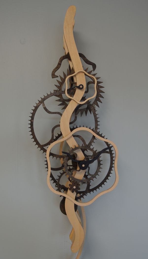 Serpentine Wooden Clock Kit - Etsy