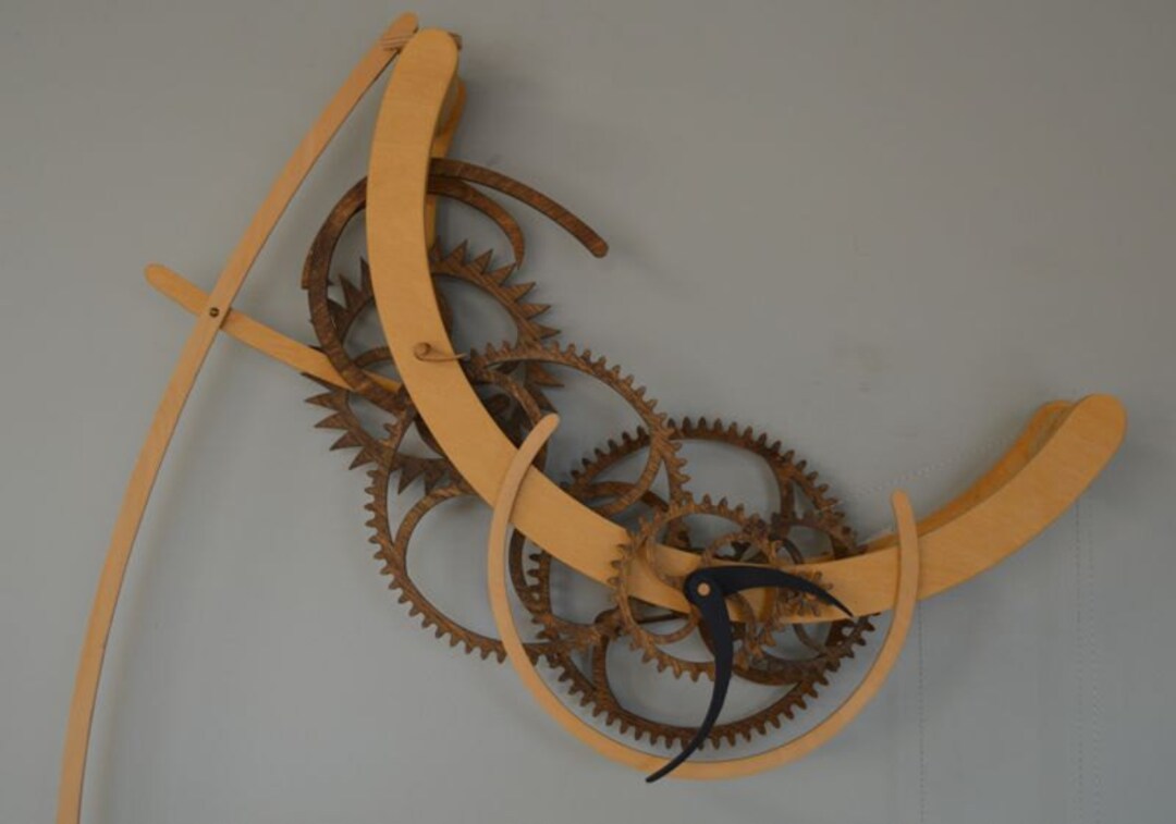 Crescent Wooden Clock Kit - Etsy