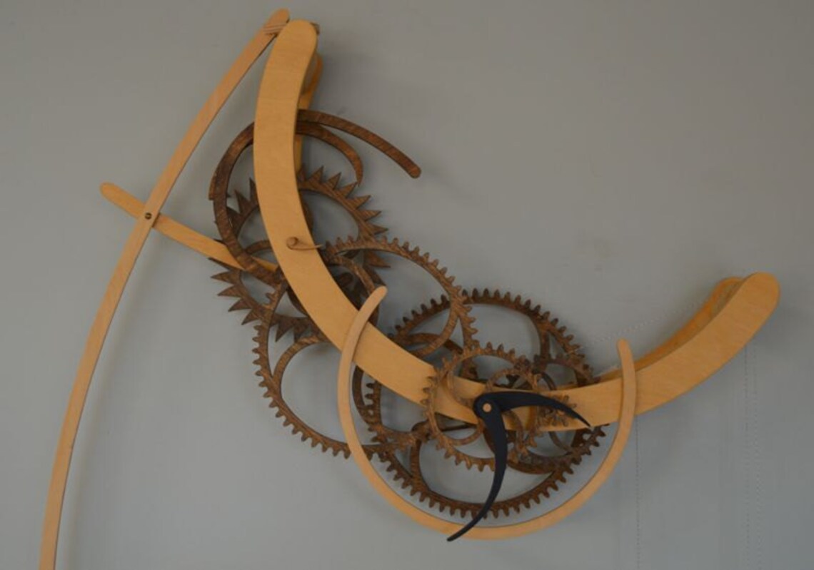 Crescent Wooden Clock Kit - Etsy