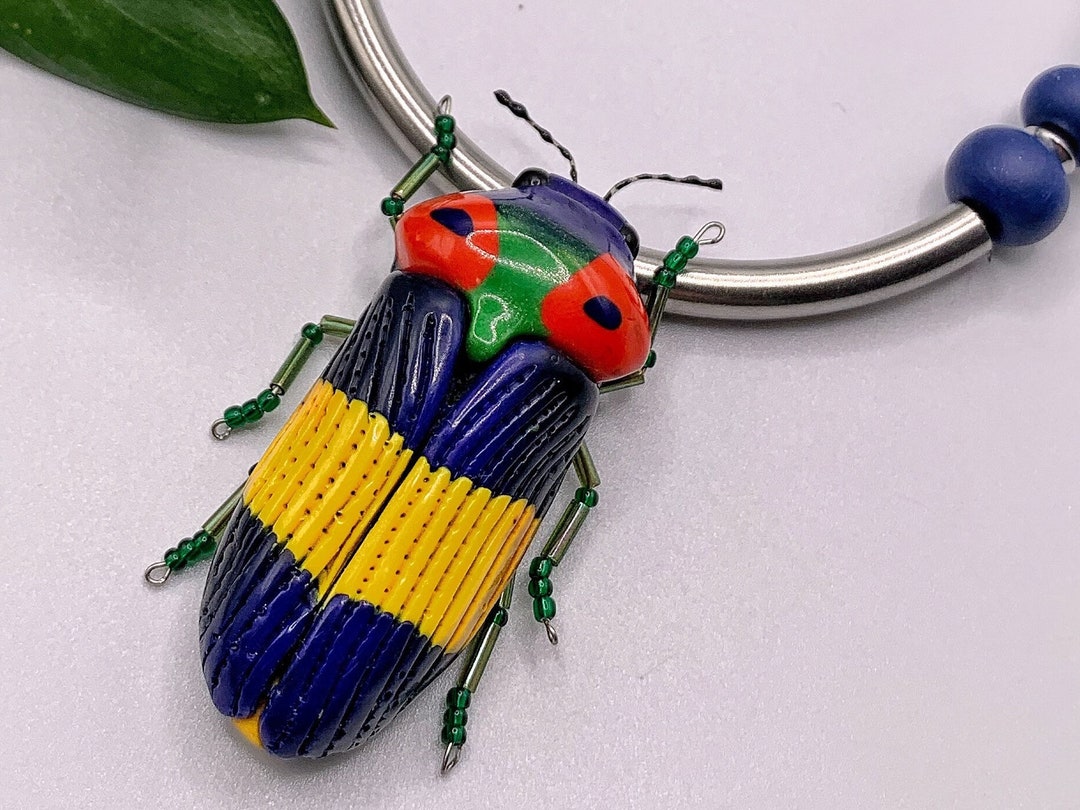 Entomology Beetle Pendant Necklace Hand Made - Etsy