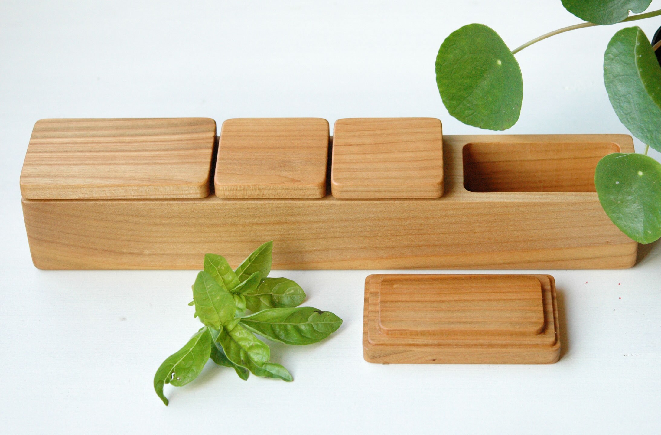 Spice Cellar, Wooden Spice Box, Spice Container Wood, Natural Kitchen ...