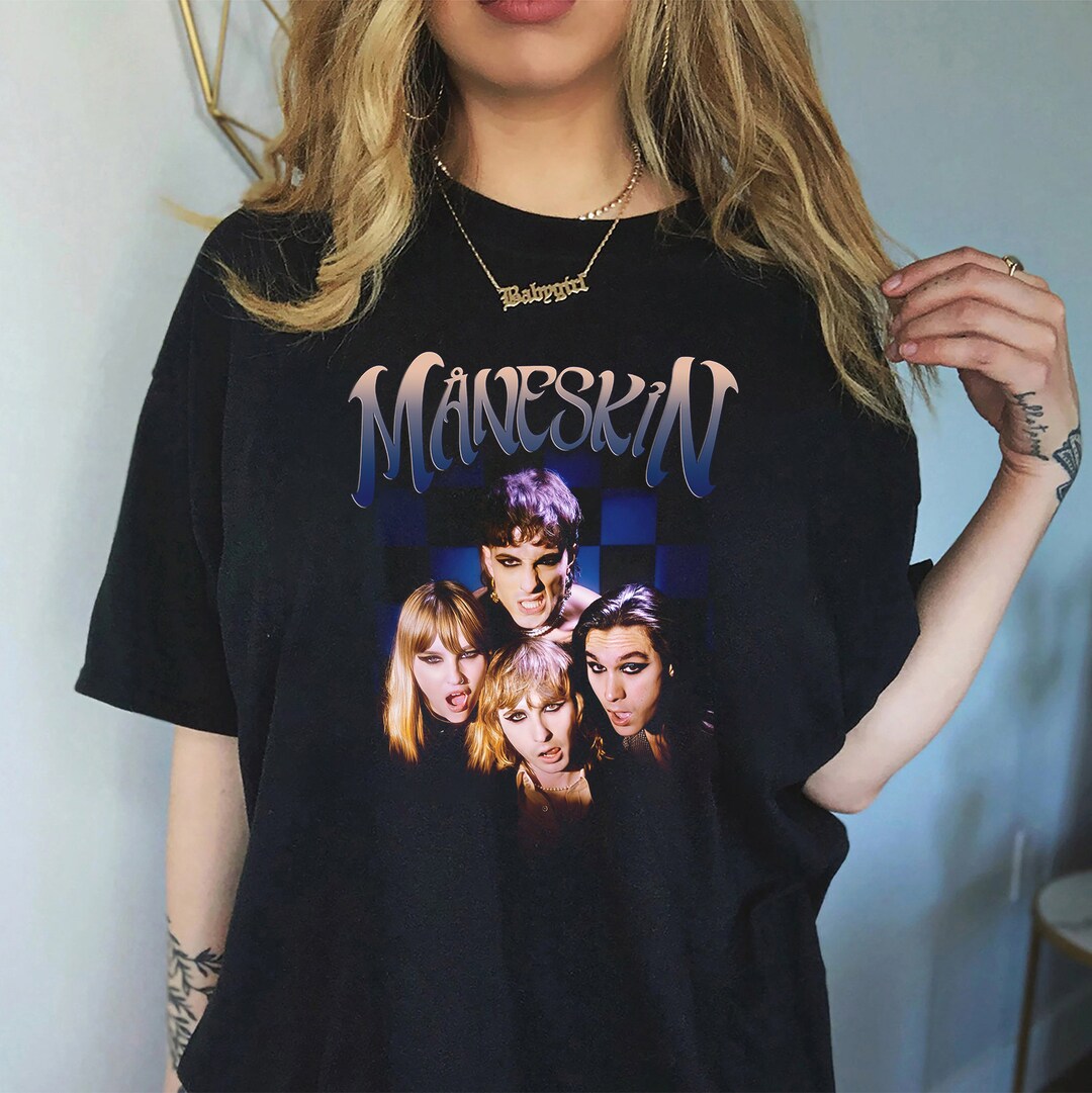 Maneskin PNG, Rock Band PNG, Maneskin World Tour Tee, Vintage Maneskin ...