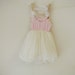 The Helen :5T Size White Pink Lace Tutu Pearl Necklace Dress - Etsy