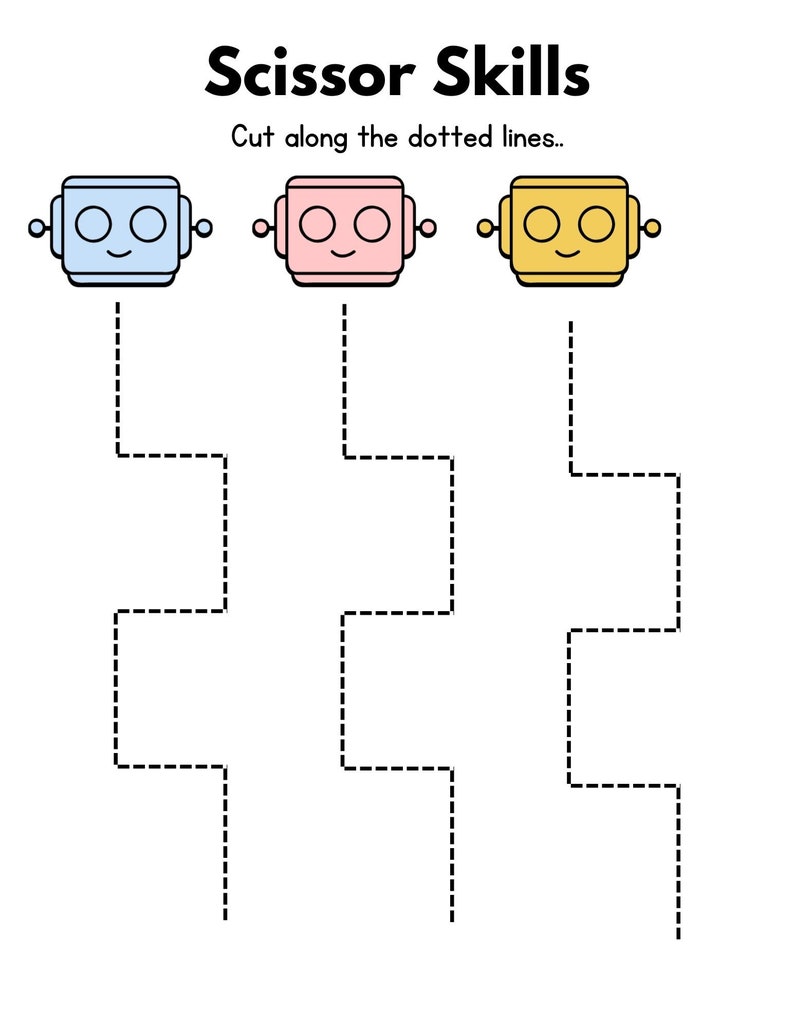 Scissor Skills Worksheets/bundle - Etsy