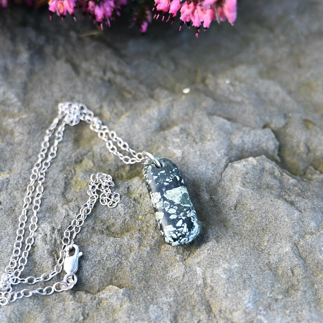 Salish Sea Dallasite Beach Stone Sterling Silver Necklace BC Canada - Etsy