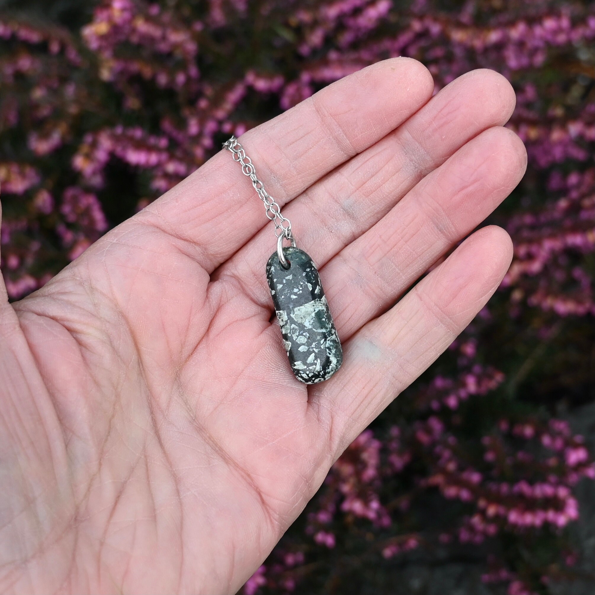 Salish Sea Dallasite Beach Stone Sterling Silver Necklace BC Canada - Etsy