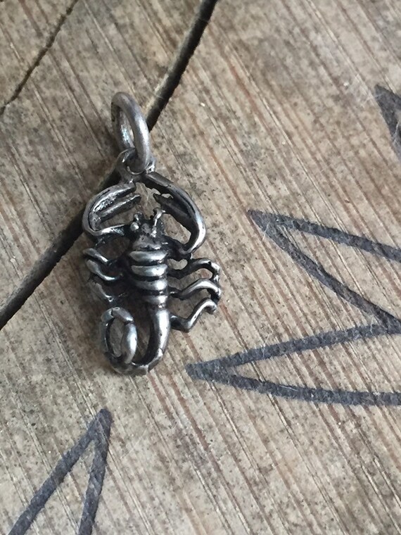 Vintage scorpion charm-vintage jewelry-retro jewelry-… - Gem