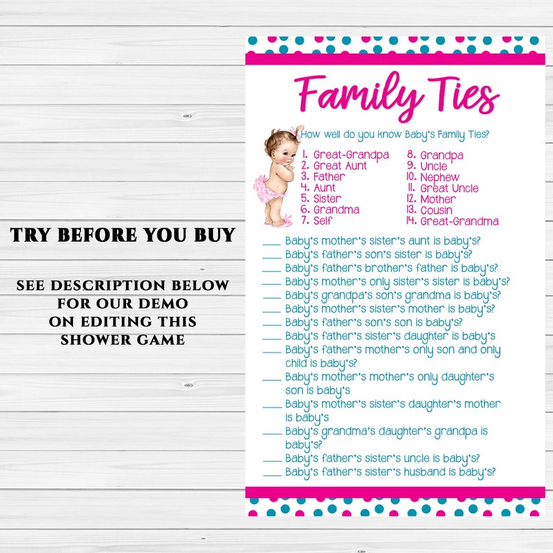 Editable Family Ties Baby Shower Game For Baby Girl Also Fun Etsy editable-family-ties-baby-shower-game-for-baby-girl-also-fun-etsy