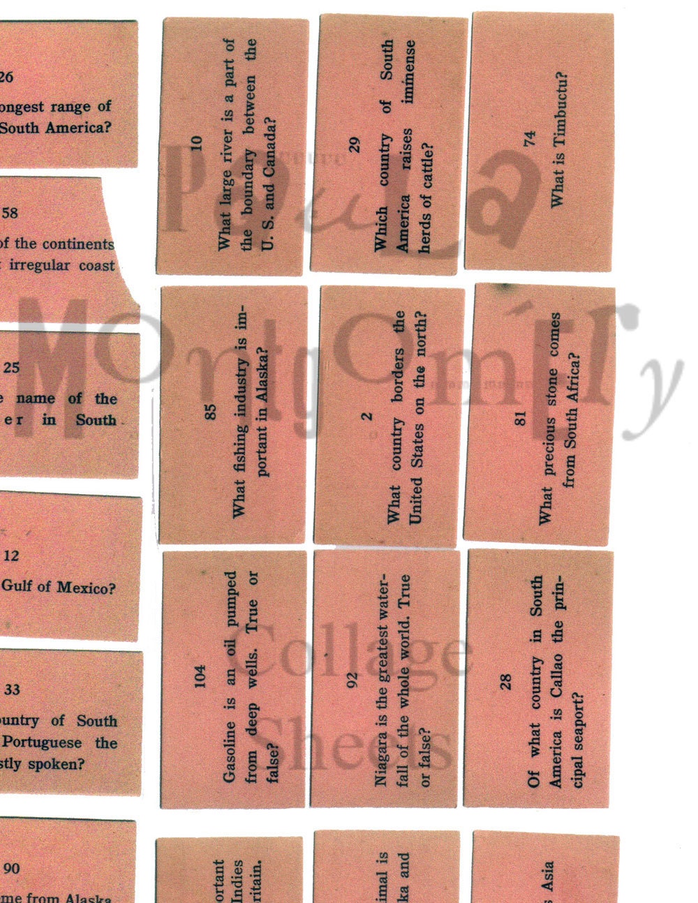 Geography Questions Game Cards Digital Download Collage Sheet - Etsy
