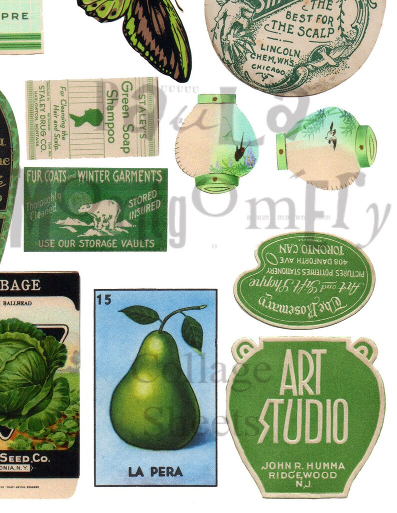Green Stuff Number 1 Digital Download Collage Sheet - Etsy