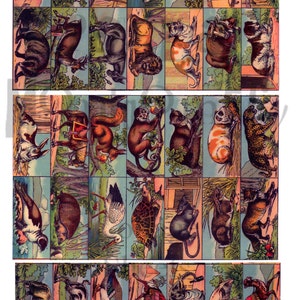 French Game Animal Pieces Digital Download Collage Sheet - Etsy