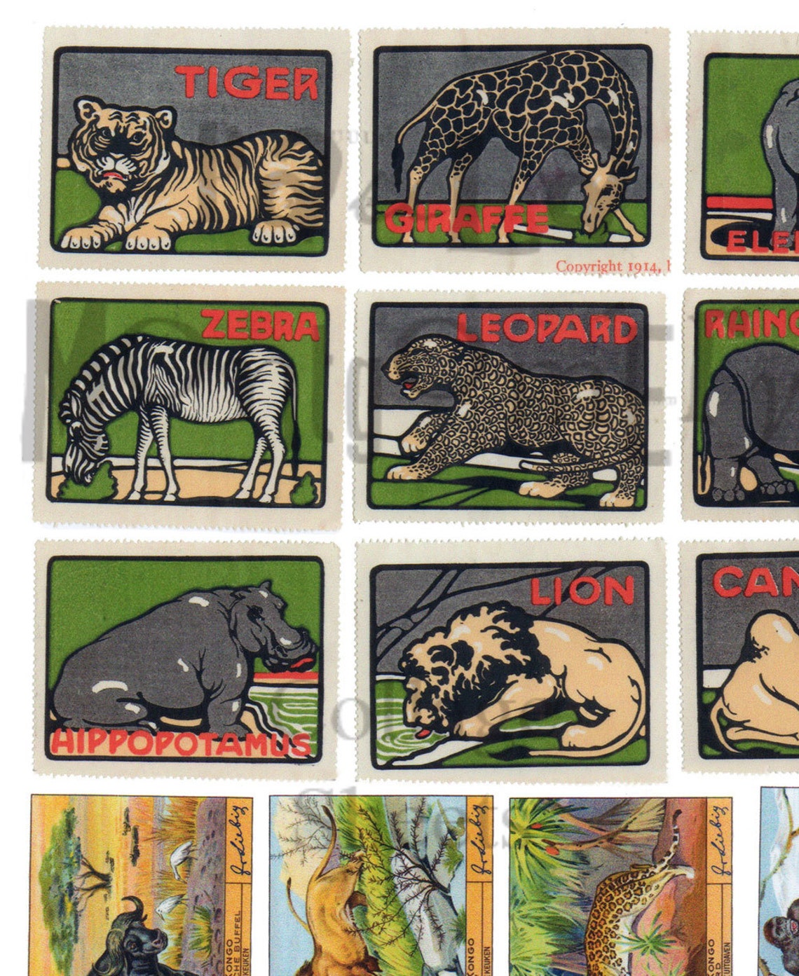 Wild Animals Number 1 Digital Download Collage Sheet - Etsy