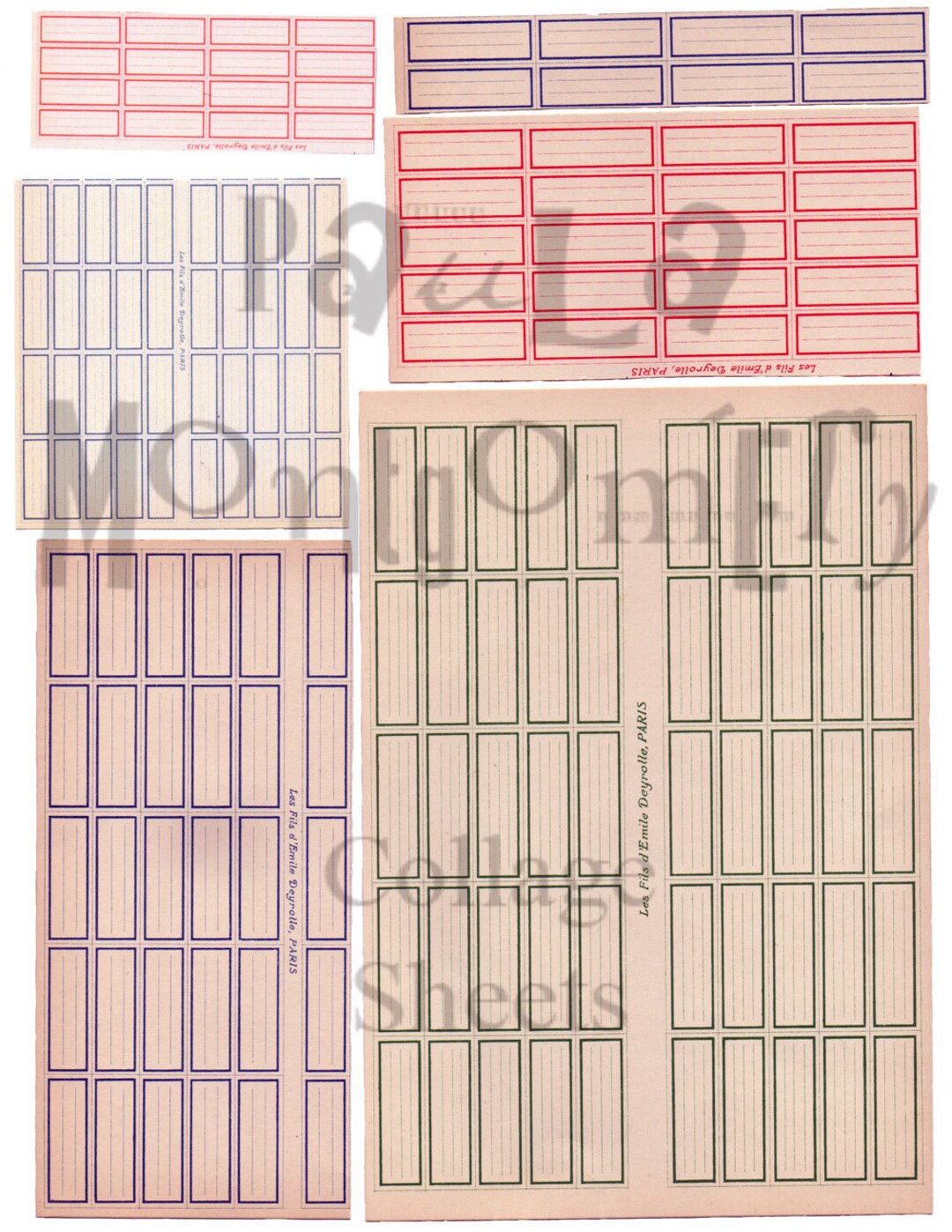 Vintage French School Labels Digital Download Collage Sheet - Etsy