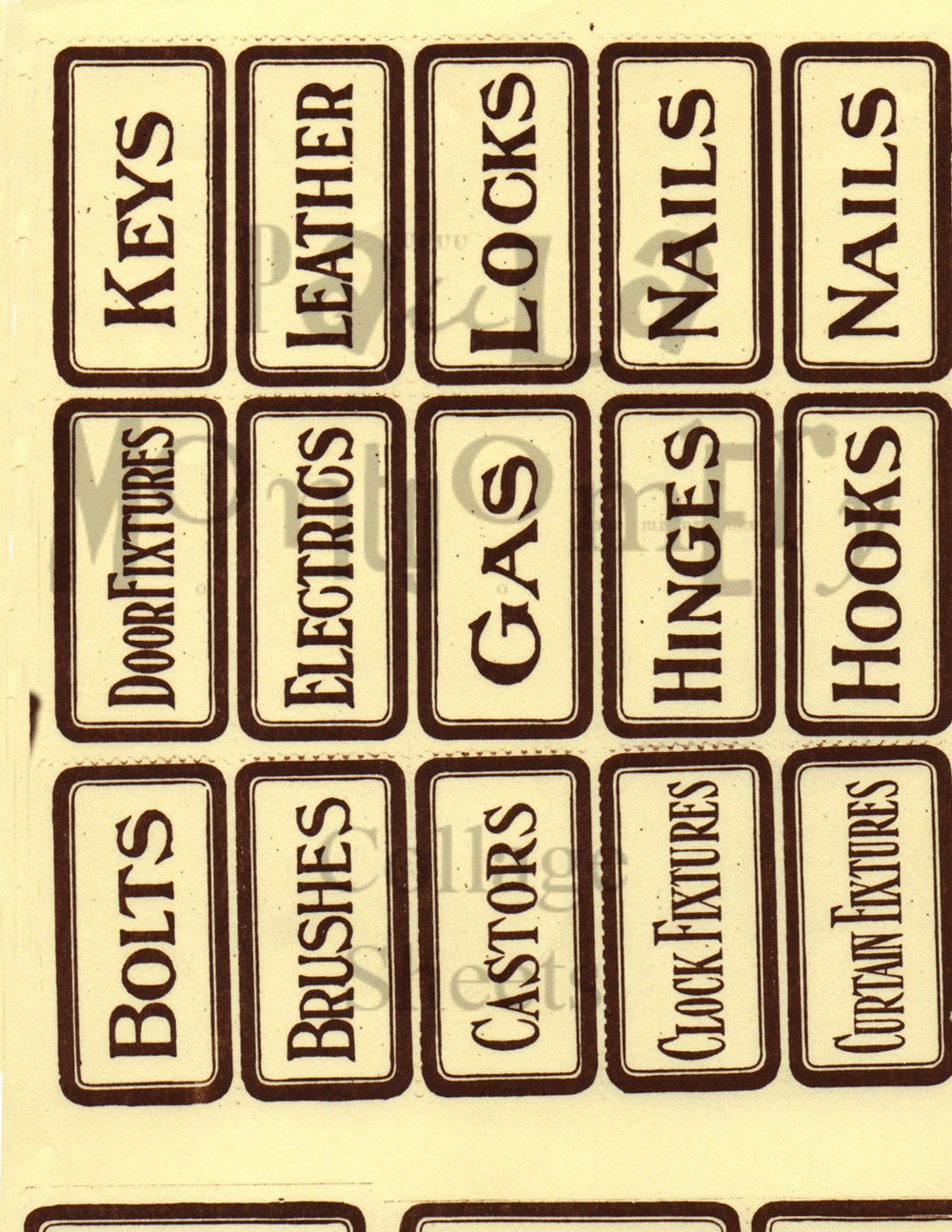 Vintage Hardware Store Drawer Labels Digital Download Collage Sheet - Etsy