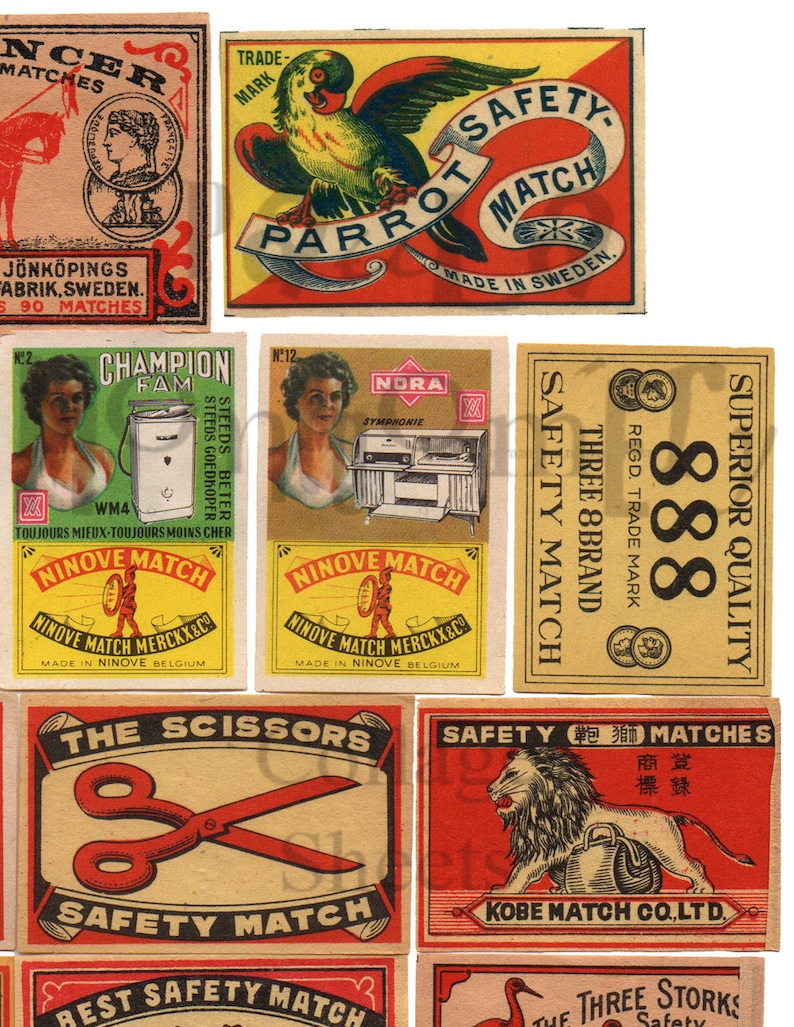 Vintage Matchbox Labels Number 2 Digital Download Collage Sheet - Etsy