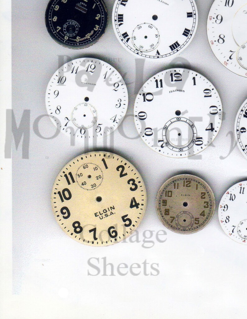 Vintage Watch Faces Digital Download Collage Sheet - Etsy