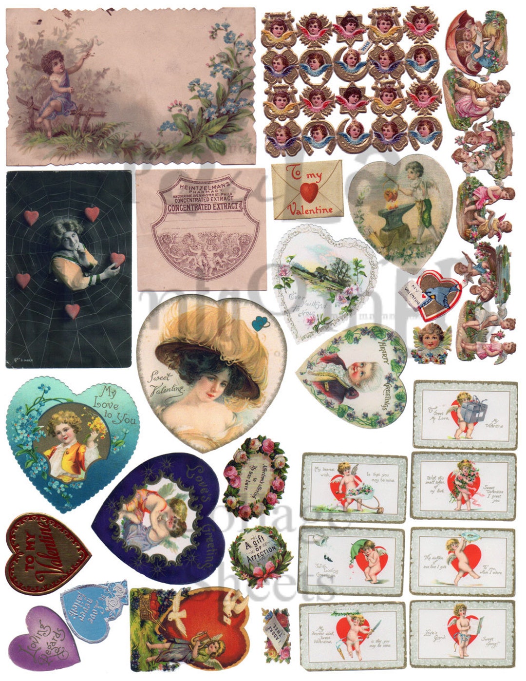 Valentine Stuff Number 4 Digital Download Collage Sheet - Etsy