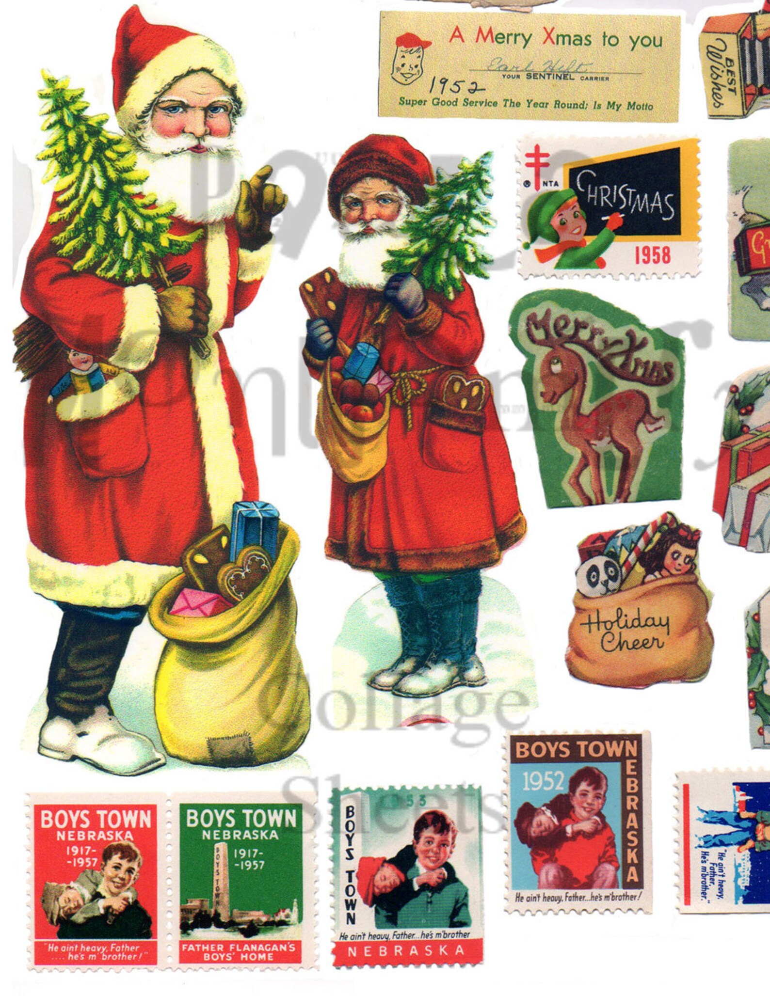 Christmas Stuff Number 2 Digital Download Collage Sheet - Etsy