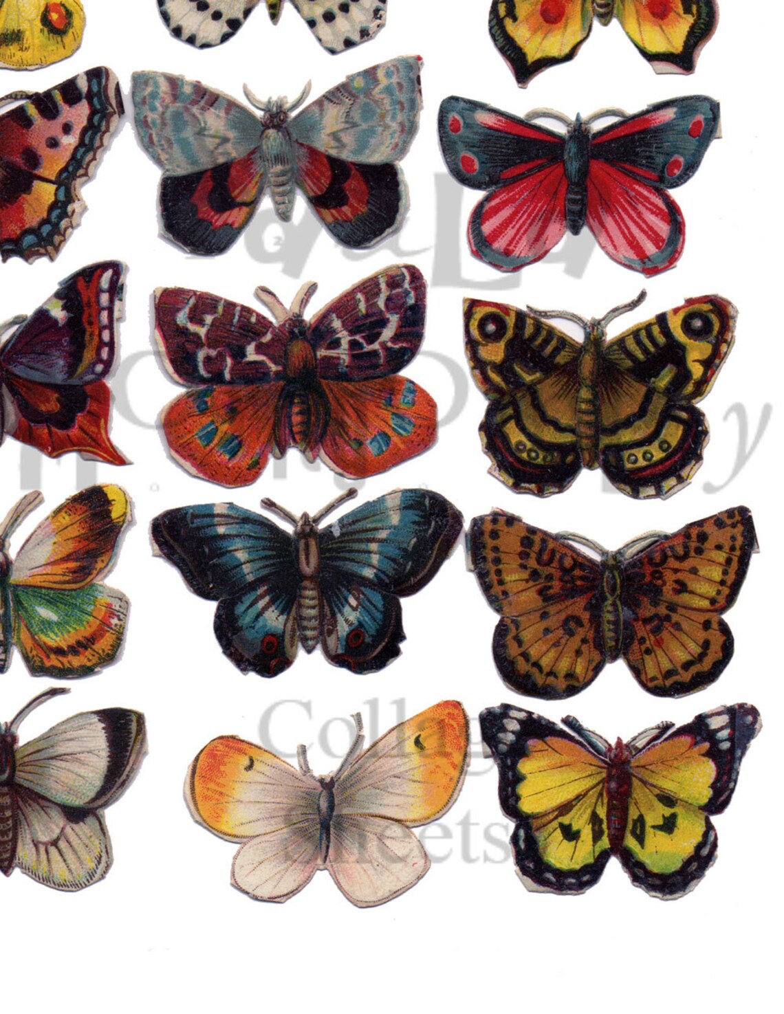 Butterflies Digital Download Collage Sheet - Etsy