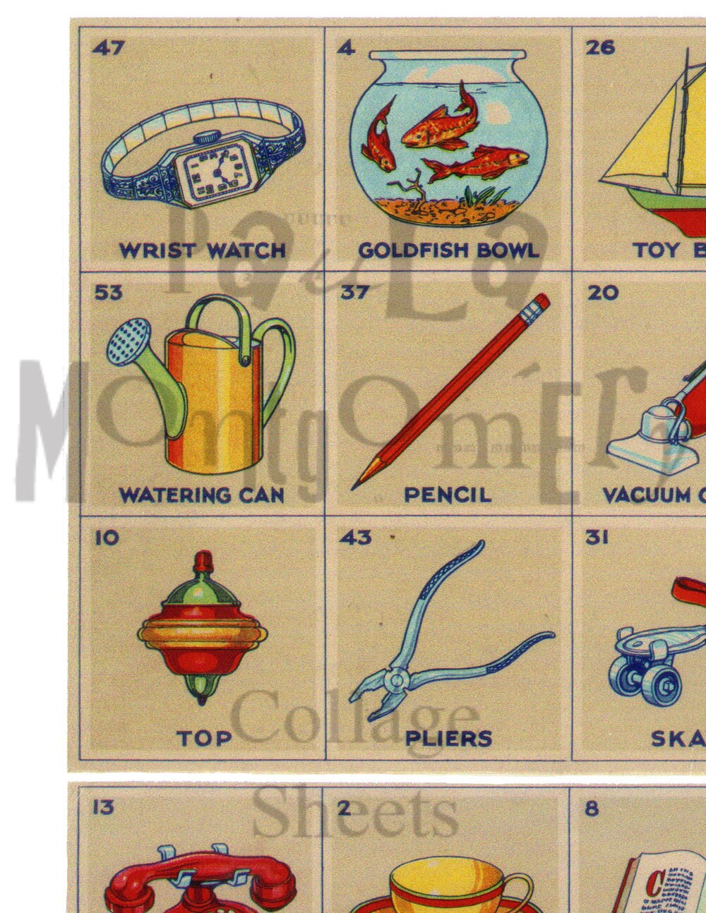 Vintage Children's Word Game Digital Download Collage Sheet - Etsy
