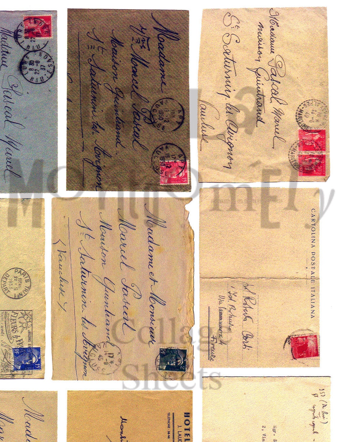 Tiny Envelopes Number 1 Digital Download Collage Sheet - Etsy