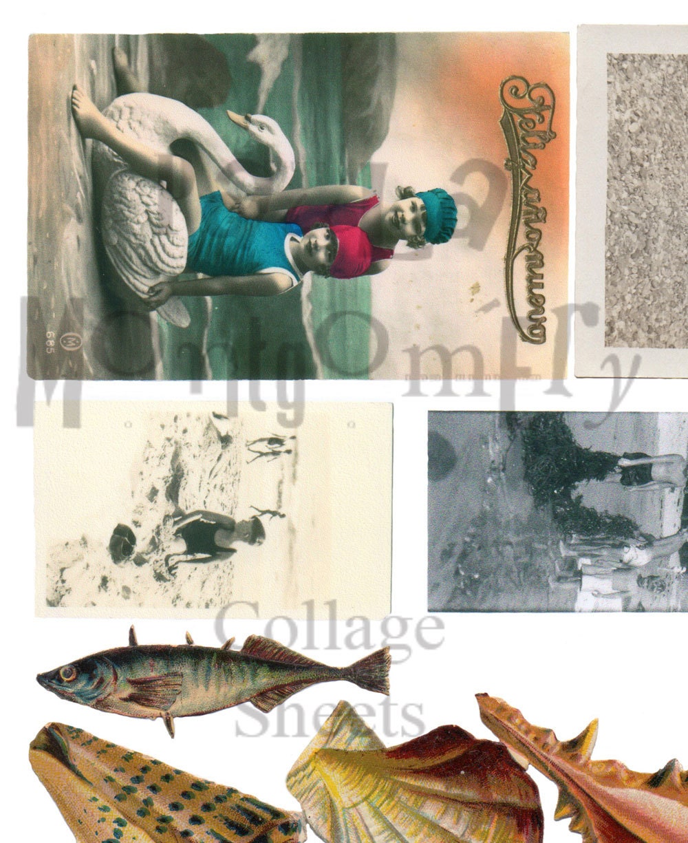 By the Sea Number 2 Digital Download Collage Sheet - Etsy