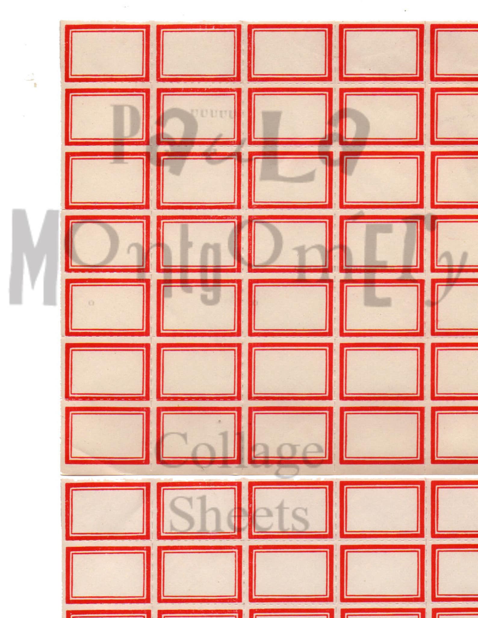 Tiny Red Vintage Labels Digital Download Collage Sheet - Etsy