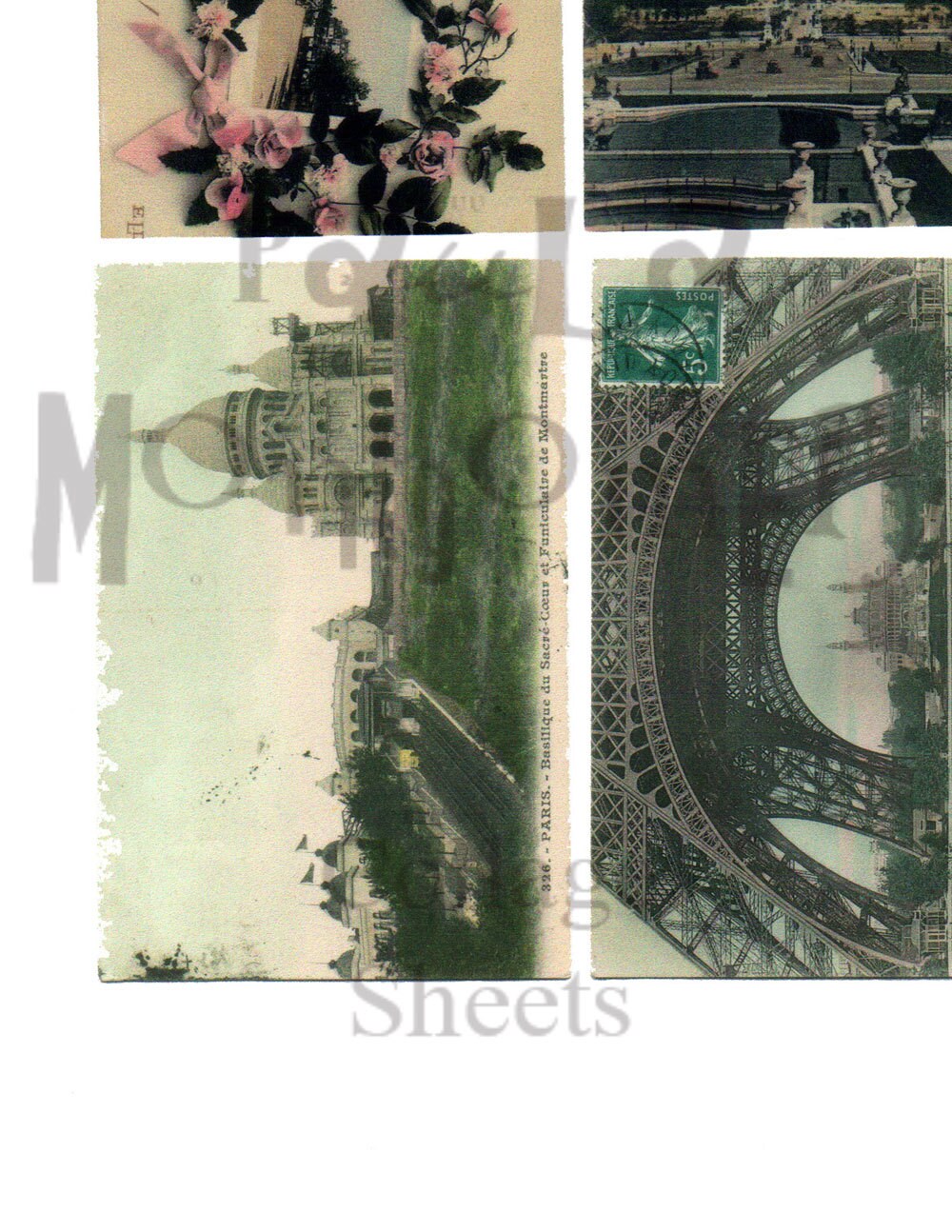 Vintage Paris Souvenir Postcards Number 2 Digital Download Collage ...