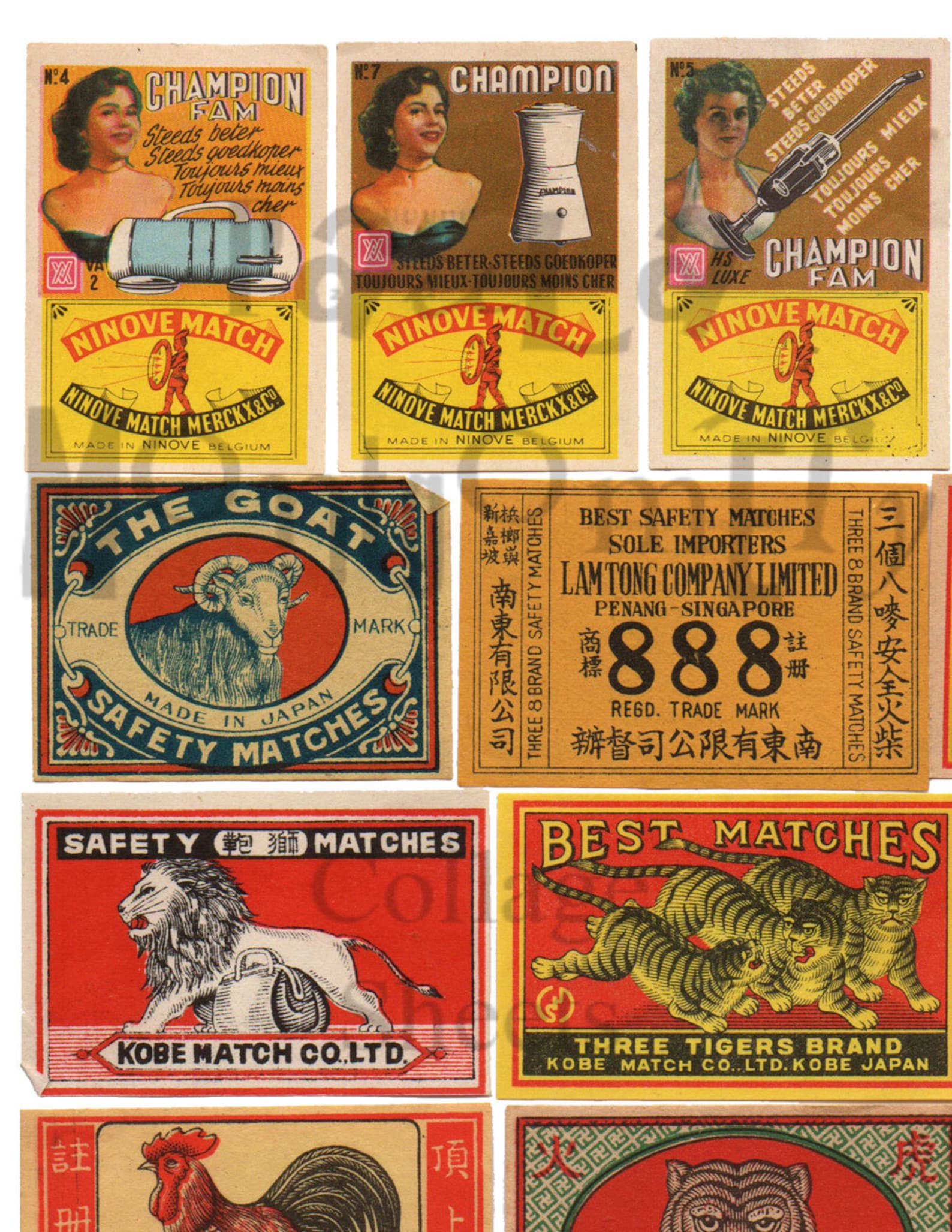 Vintage Matchbox Labels Number 1 Digital Download Collage Sheet - Etsy