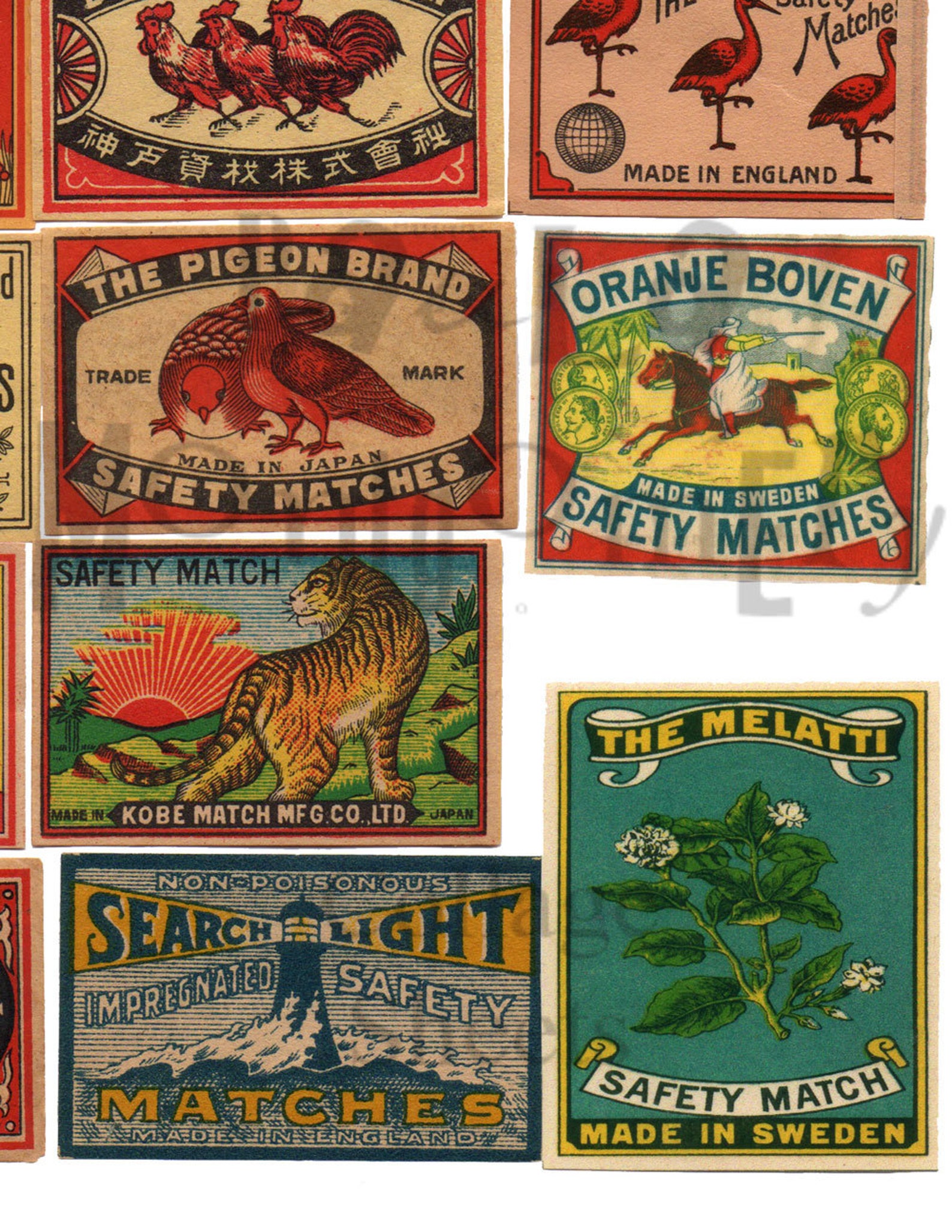 Vintage Matchbox Labels Number 2 Digital Download Collage Sheet - Etsy