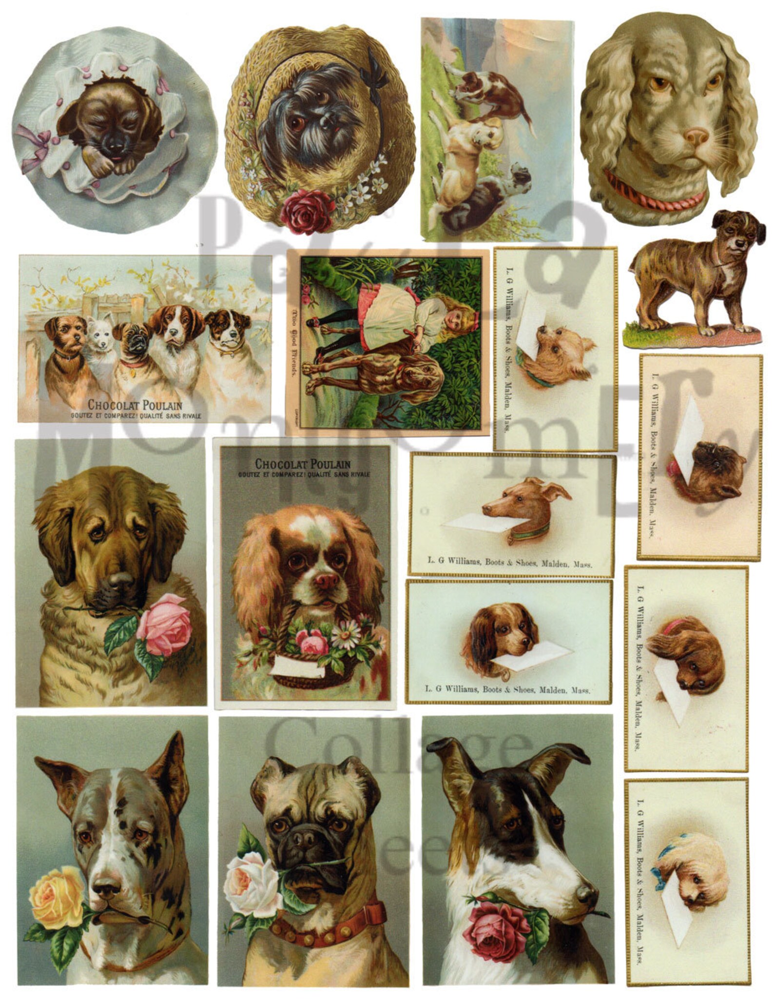 Dogs Number 3 Digital Download Collage Sheet - Etsy