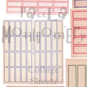 Vintage French School Labels Digital Download Collage Sheet - Etsy