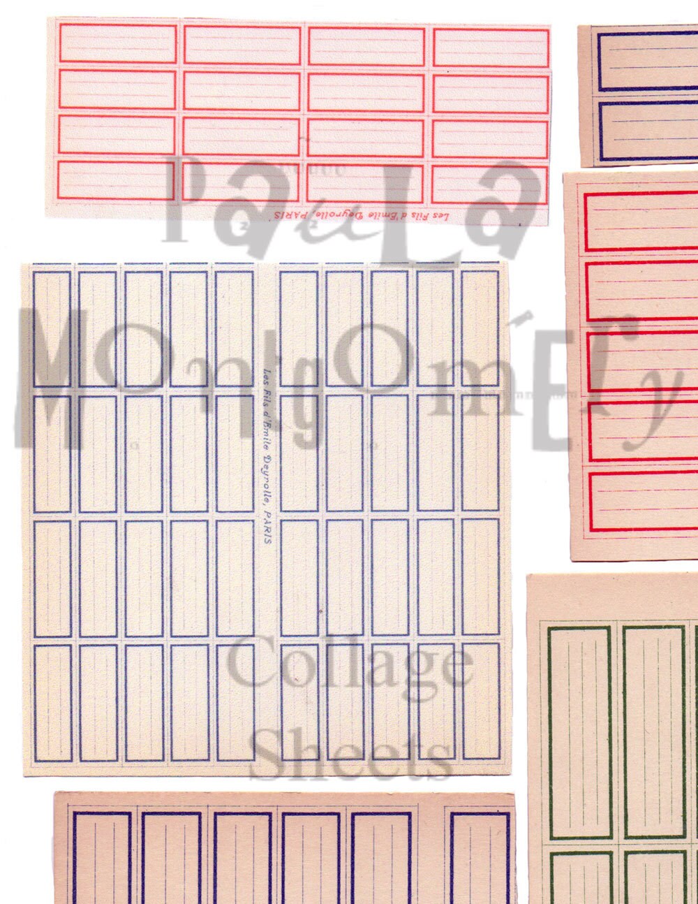 Vintage French School Labels Digital Download Collage Sheet - Etsy
