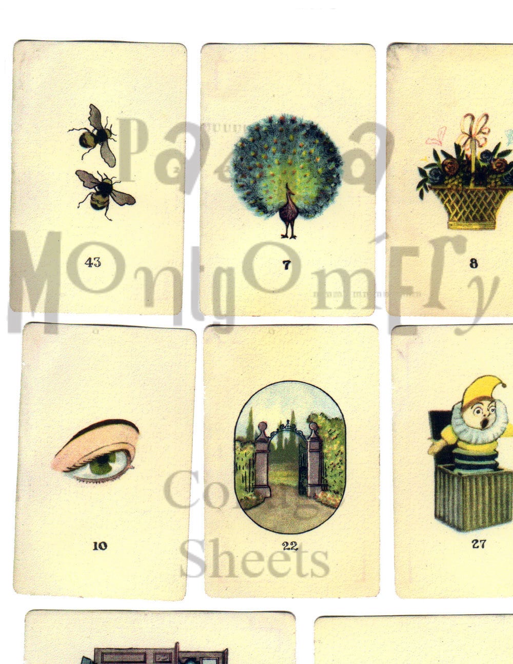 Vintage Pictorial Fortune Telling Cards Digital Download Collage Sheet ...